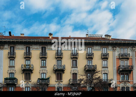 Colourful and bright art-noveau Liberty style buildings in Milan ...