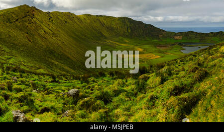 Crater,Caldeirão Volcano,Corvo Island,Azores,Portugal Stock Photo - Alamy