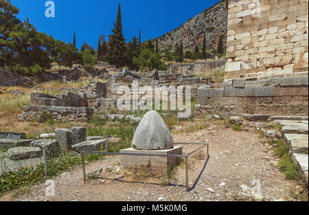 Navel of the earth Sacred Omphalos stone placed at the center of the ...