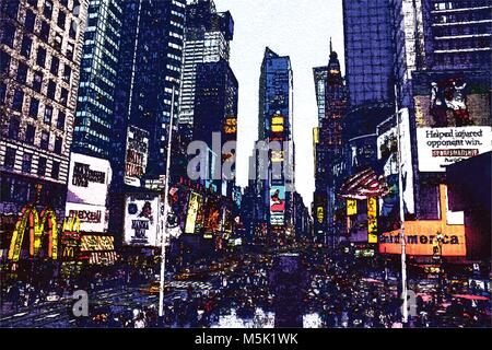 Times Square sketch - New York City illustration Stock Vector Image ...