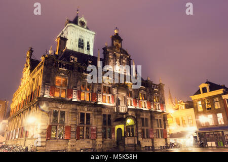 Delft City Hall at night. Delft, South Holland, Netherlands Stock Photo ...