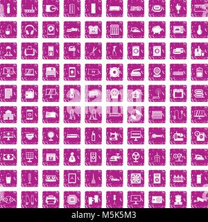 100 appliances icons set grunge purple Stock Vector Image & Art - Alamy