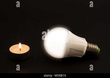 Evolution of lighting light sources Stock Photo - Alamy