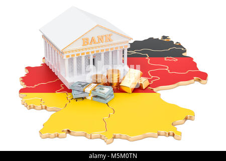 Golden reserves of Germany concept, banking vault with gold bars. 3D ...