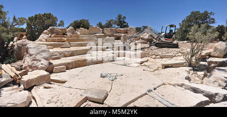 Construction of the Mather Point Amphitheatre at the Grand Canyon in ...