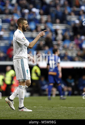 Karim Benzema of Real Madrid celebrates his goal during the UEFA ...