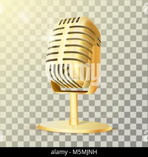 Vintage golden studio microphone Stock Vector Image & Art - Alamy