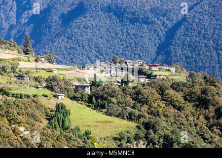 Trongsa, Bhutan. Village near Trongsa in the Foothills of the Himalayas ...