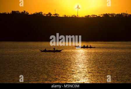 Traditional boats at sunset. Donsol - Philippines Stock Photo - Alamy