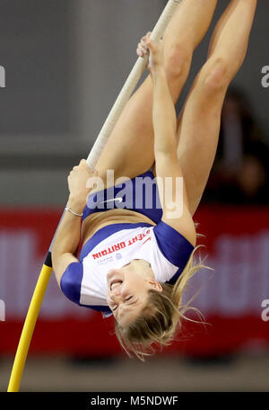 Great Britain's Molly Caudery in action during the Women's Pole Vault ...