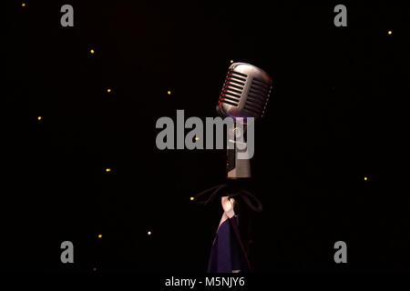 Square microphone on a mic stand Stock Photo - Alamy