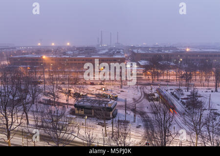 Snow storm called Buran in Italy Stock Photo - Alamy
