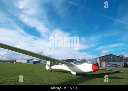 Glasflugel Standard Libelle 201 glider at a gliding club UK Stock Photo ...