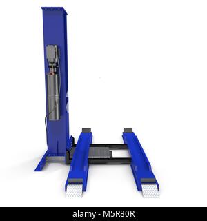 Single Post Car Lift on white. 3D illustration Stock Photo - Alamy
