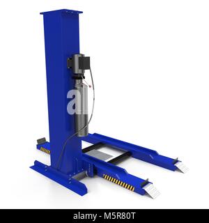 Single Post Car Lift on white. 3D illustration Stock Photo - Alamy