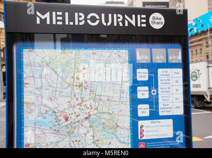 Melbourne Bike Share map Stock Photo - Alamy