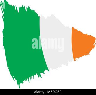 Ireland brush stroke flag vector background. Hand drawn grunge style ...