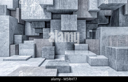 Abstract cube material, geometry background, 3d rendering. Computer ...
