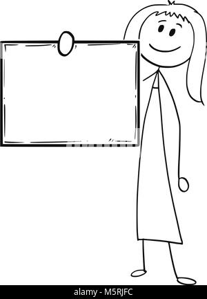 Man and woman holding banner with text. Speech bubble, announcement ...