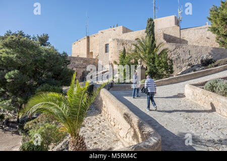 Santa Barbara castle fortress, historic monument. Alicante, Spain Stock ...