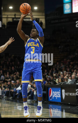 UCLA's Aaron Holiday (3) shoots against St. Bonaventure's Matt Mobley ...
