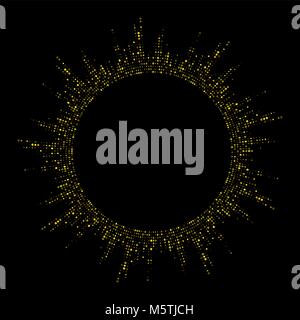 Yellow Circle Dotted Icon Isolated on Black Background Stock Vector ...