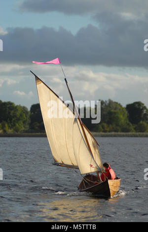 A wooden dory sail built by Dutch boatbuilder Arthur Kortenoever ...