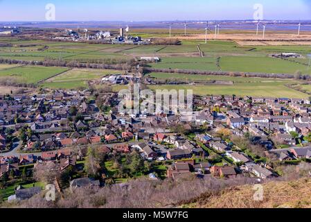 Aerial shot of Helsby village Stock Photo - Alamy