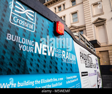 Crossrail Sign outside Paddington Train Station, London, England, UK ...