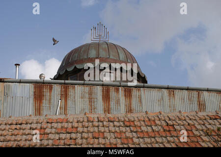 The center of Geula neighborhood in Jerusalem. The neighborhood is ...