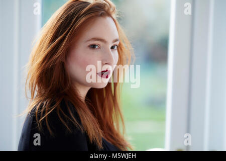 Red-haired girl student Stock Photo - Alamy