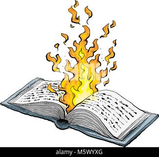 cartoon burning book Stock Vector Image & Art - Alamy