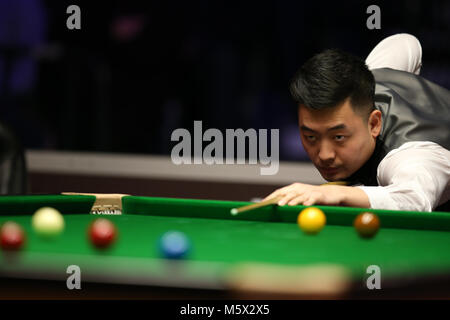 Tian Pengfei during day one of the 2019 Betfred World Championship at ...