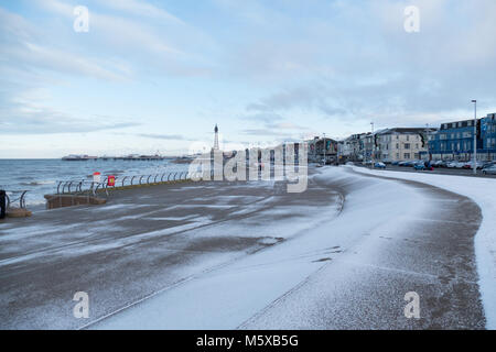 Blackpool. 27th Feb, 2018. UK Weather:Snow fall in Blackpool as the ...