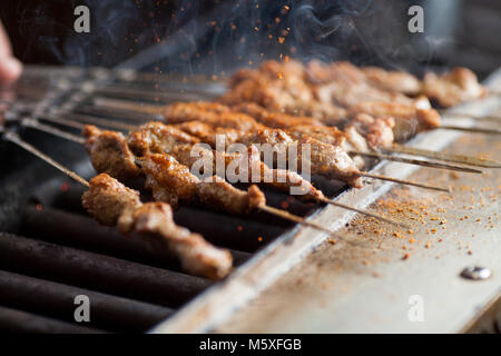 Chinese roasted lamb kebabs, Xinjiang cuisine Stock Photo - Alamy