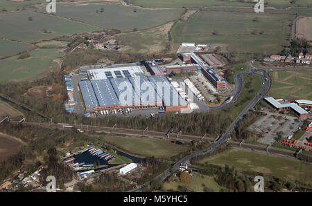 aerial view of a Lidl RDC distribution centre, Newton Aycliffe, County ...