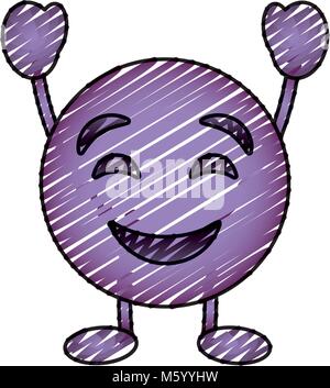 purple emoticon cartoon face smiling character Stock Vector Image & Art ...