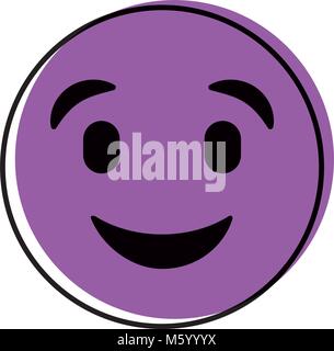 cute purple smile happy emoticon Stock Vector Image & Art - Alamy