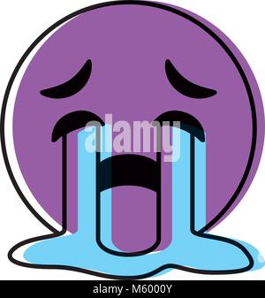 cute purple smile emoticon crying Stock Vector Image & Art - Alamy