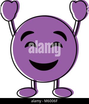 purple emoticon cartoon face smiling character Stock Vector Image & Art ...