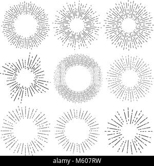 Six sun rays, illustration, vector on white background Stock Vector ...