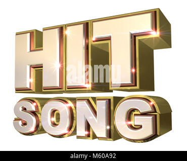Shiny Golden Hit Song Logo - 3d illustration Stock Photo - Alamy