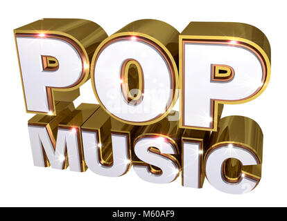 Golden Pop music logo - 3d illustration Stock Photo - Alamy