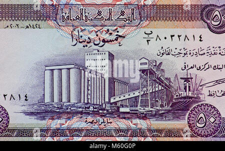 50 Iraqi dinar bank note. Iraqi dinar is the national currency of Iraq ...