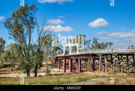 Old bridge over the Darling River, Wilcannia, New South Wales ...