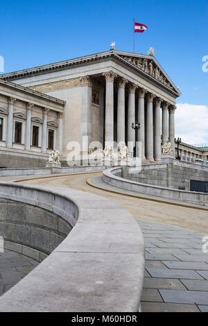 Parliament building on the Ringstrasse, exterior view, sight, Vienna ...