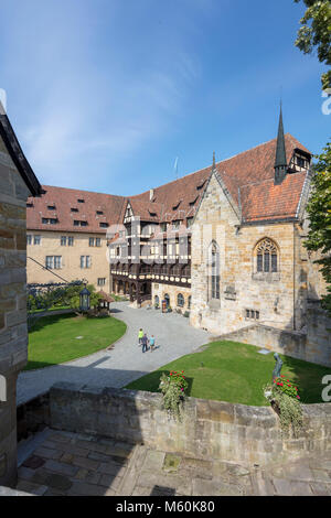 Veste Coburg in Germany. Historic sandstone fortress with old doors ...