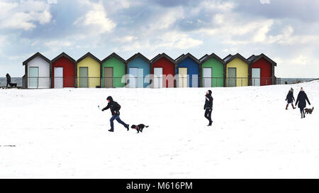 Snow on Beach, Blyth, Northumberland, UK Stock Photo - Alamy