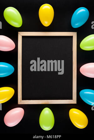 Traditional Easter eggs on a black background Stock Photo - Alamy