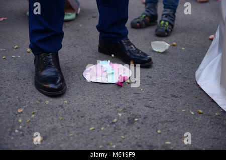 Breaking plates on wedding popular tradition. Plate on floor Stock ...